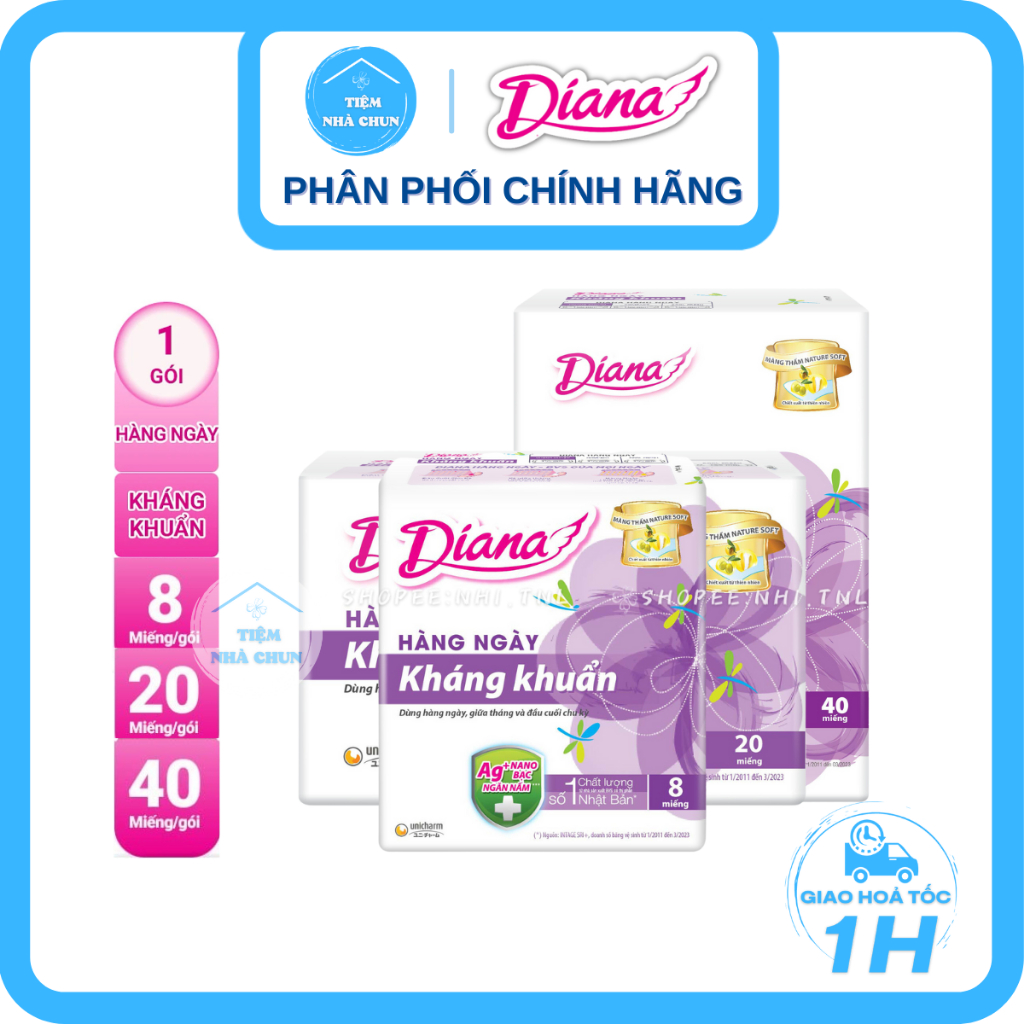 CHE TÊN SP - [BVS HNKK] Băng Vệ Sinh Diana Sensi Hàng Ngày Kháng Khuẩn ...