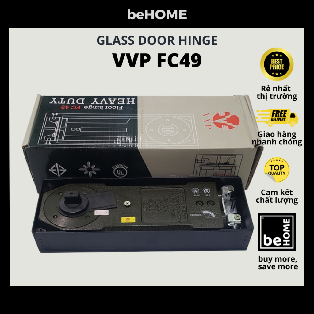 BẢN LỀ SÀN VVP FC49 Chuyên dùng cho cửa kính cường lực loại nặng, tải trọng tối đa 180kg ...