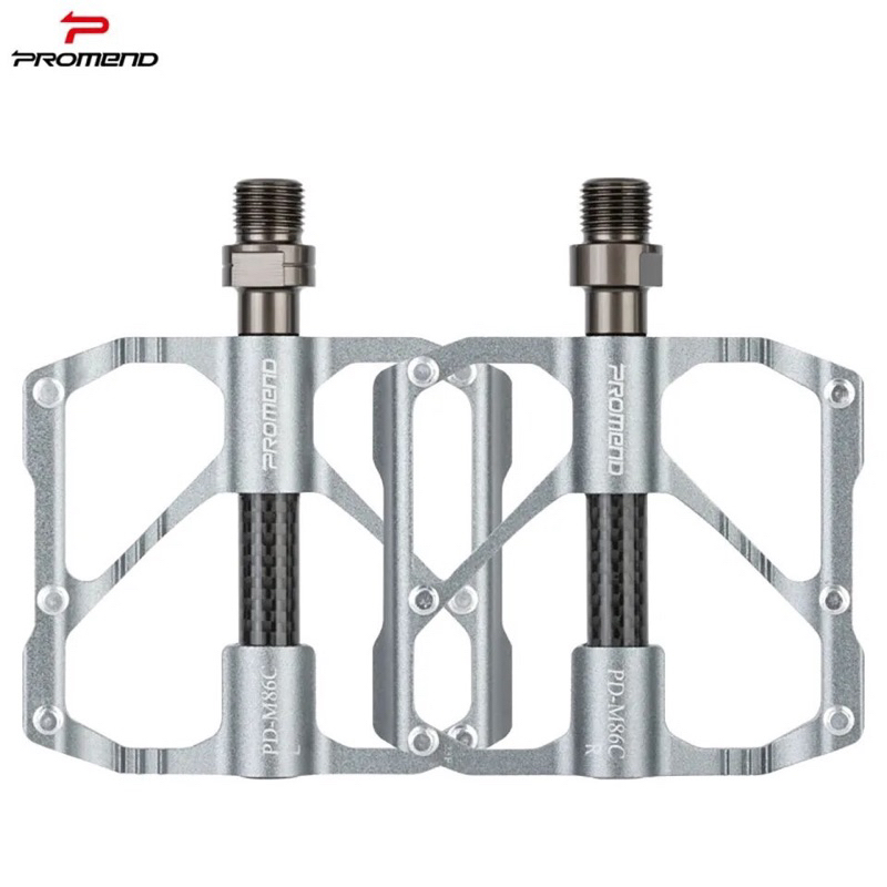 Pedal bàn đạp xe đạp MTB Leo Núi Promend PD-M86C trục bọc carbon, 3 bạc đạn, có đinh chống trượt ...