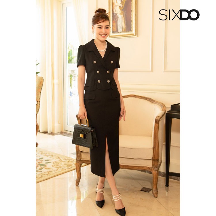 Áo vest phối cúc dọc SIXDO (Black Double-breasted Raw Vest) | Shopee ...