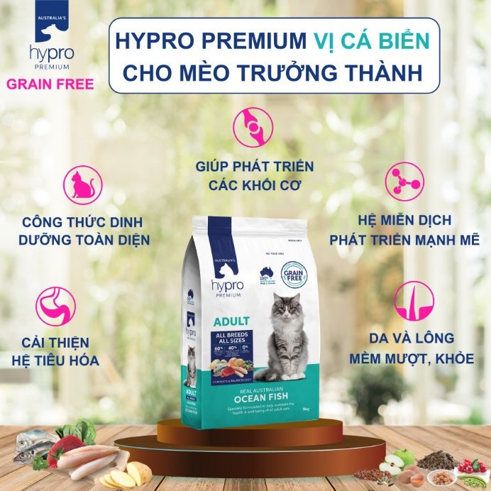 Thức ăn mèo HYPRO PREMIUM REAL OCEAN FISH gói 2.5kg | Shopee Việt Nam