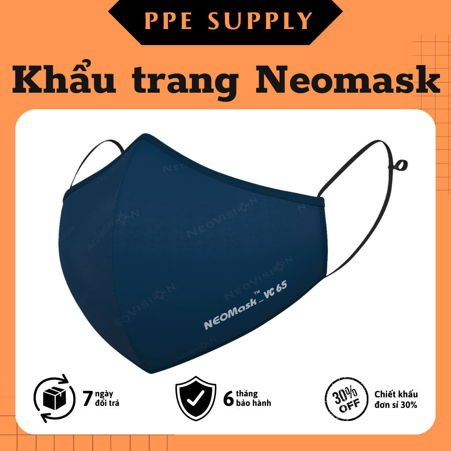 Khẩu trang than hoạt tính VC65 Neomask quàng tai- Khẩu trang đã gồm tấm ...