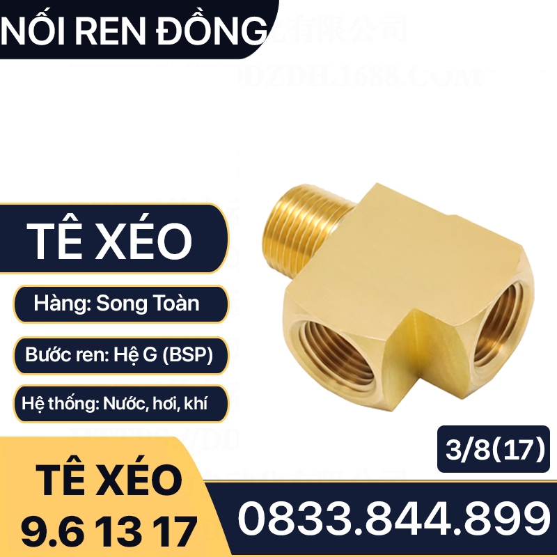 Tê Lệch & Tê Nối Ren 9.6 13 17, Nối Tee Thau Ren Trong Ren Ngoài Hệ Ren ...