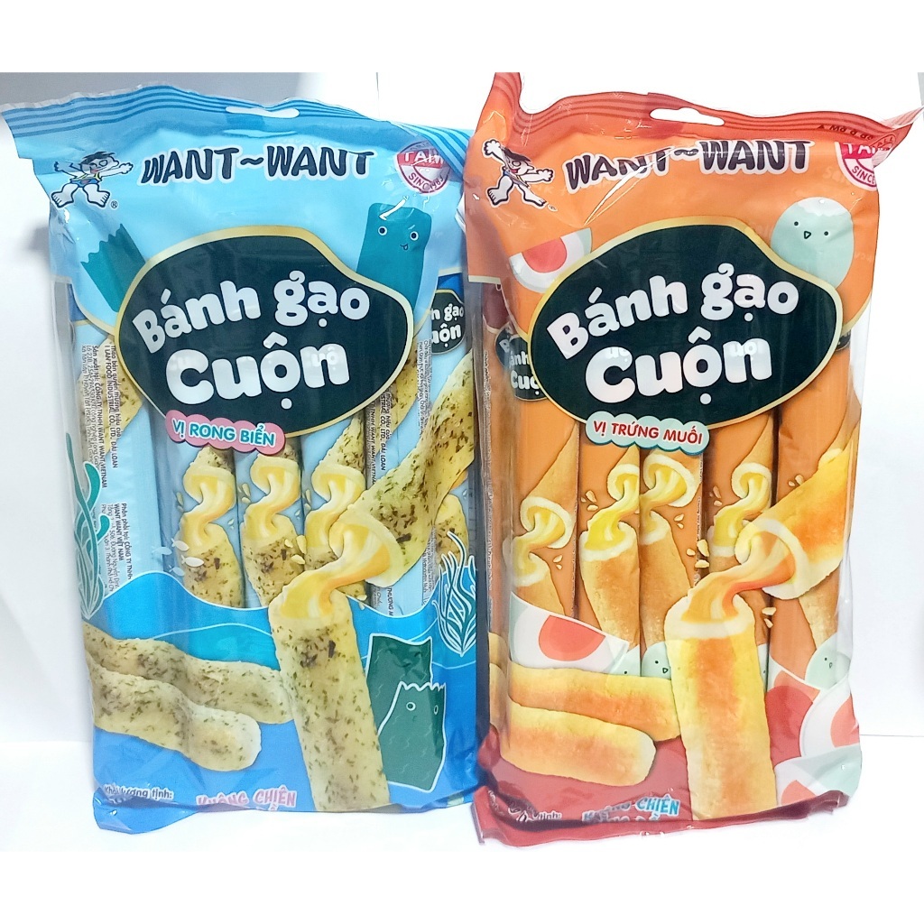 Bánh Gạo Cuộn Want Want Vị Trứng Muối / Rong Biển 170G - bánh ống cuộn ...