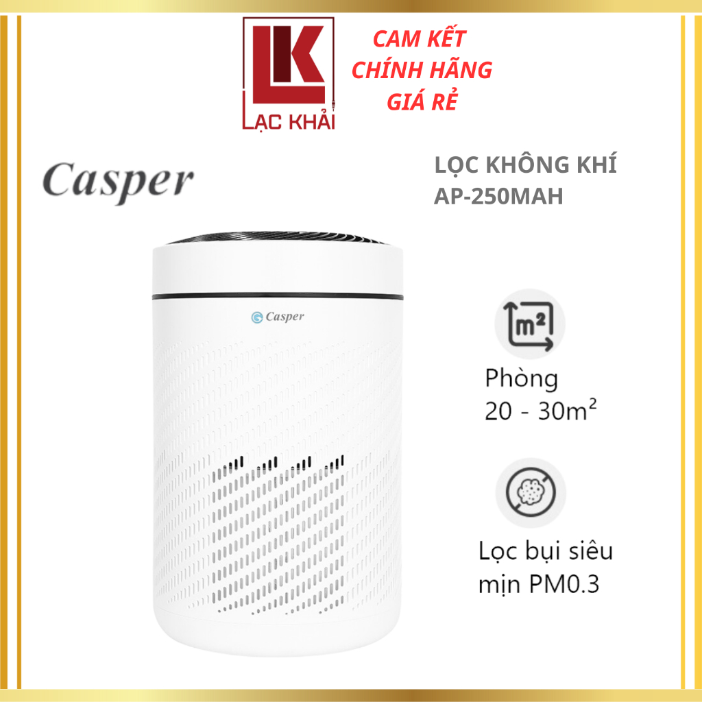 Máy lọc không khí Casper AP-250MAH 22W - Luồng khí 360 độ - Màng lọc HEPA - Hàng chính hãng ...