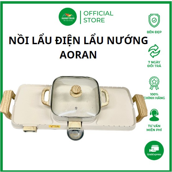 Bếp lẩu nướng 2 trong 1 thương hiệu AORAN, Nồi nướng lẩu 2 ngăn đa năng chính hãng, Bếp lẩu tháo ...