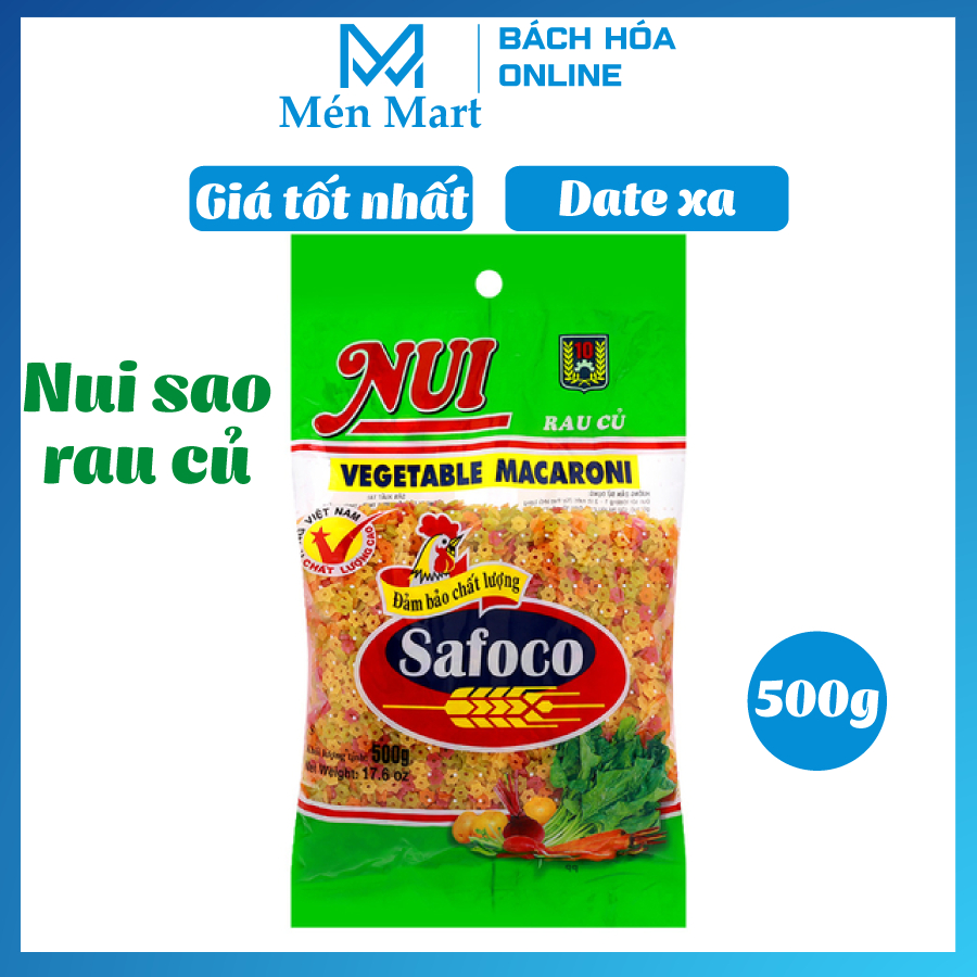 Nui rau củ nhiều màu SAFOCO nui sao Star Saphes Vegetable Macaroni gói ...