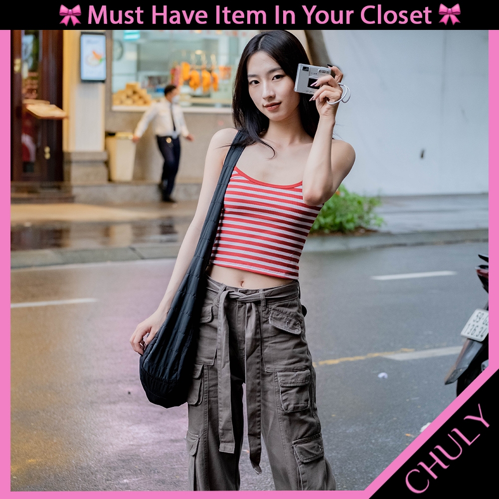 Quần Cargo Túi Hộp Nữ Ống Rộng Lưng Thấp, Phong Cách Y2K Chất Lừ "Hiphop Never Die" - Chuly ...