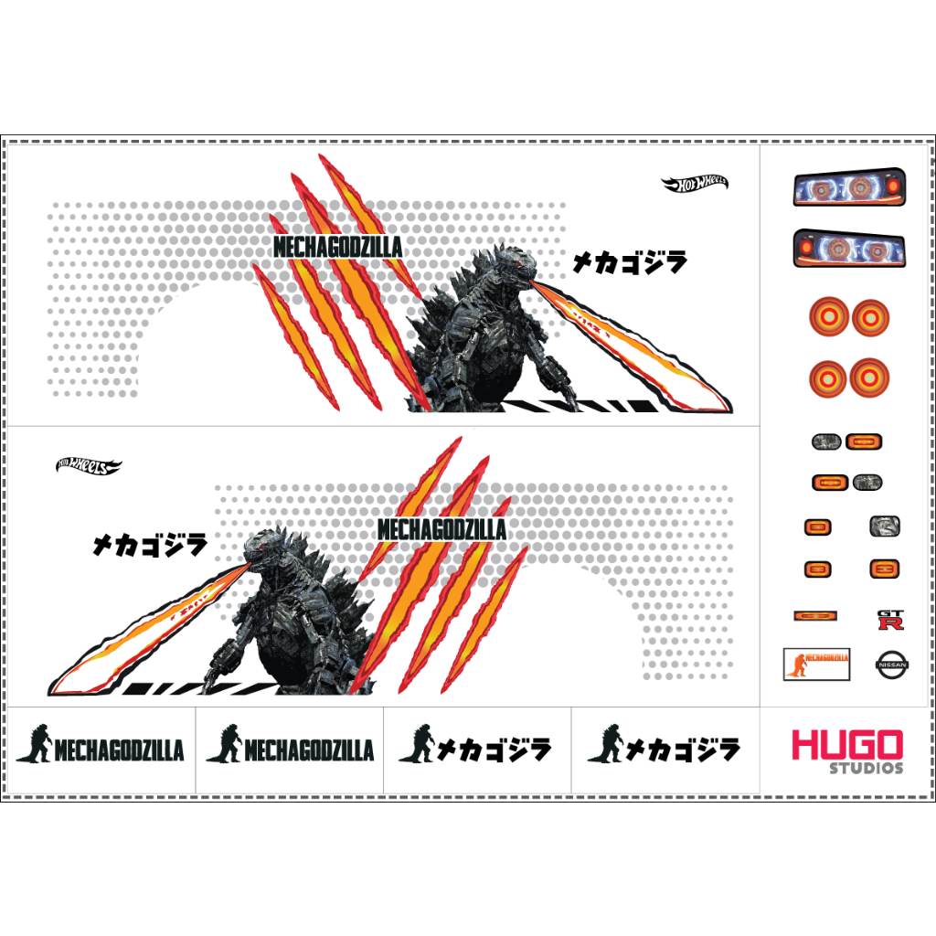 Hugo Studios Decal trượt nước Godzilla 4 - Mechagodzilla tỉ lệ 1/64 ...