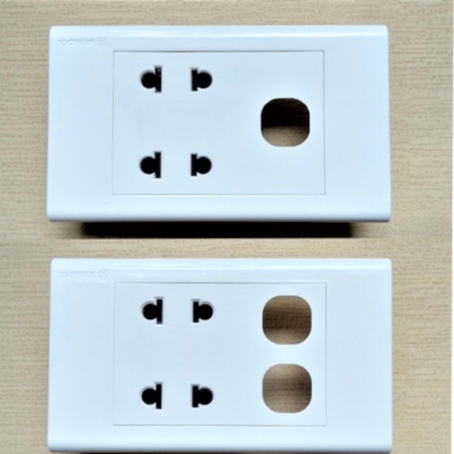 Ổ cắm 2 chấu 16A SINO S18U3 dòng S18,2 ổ cắm 2 chấu + 1,2 lỗ S18 Sino-ổ ...