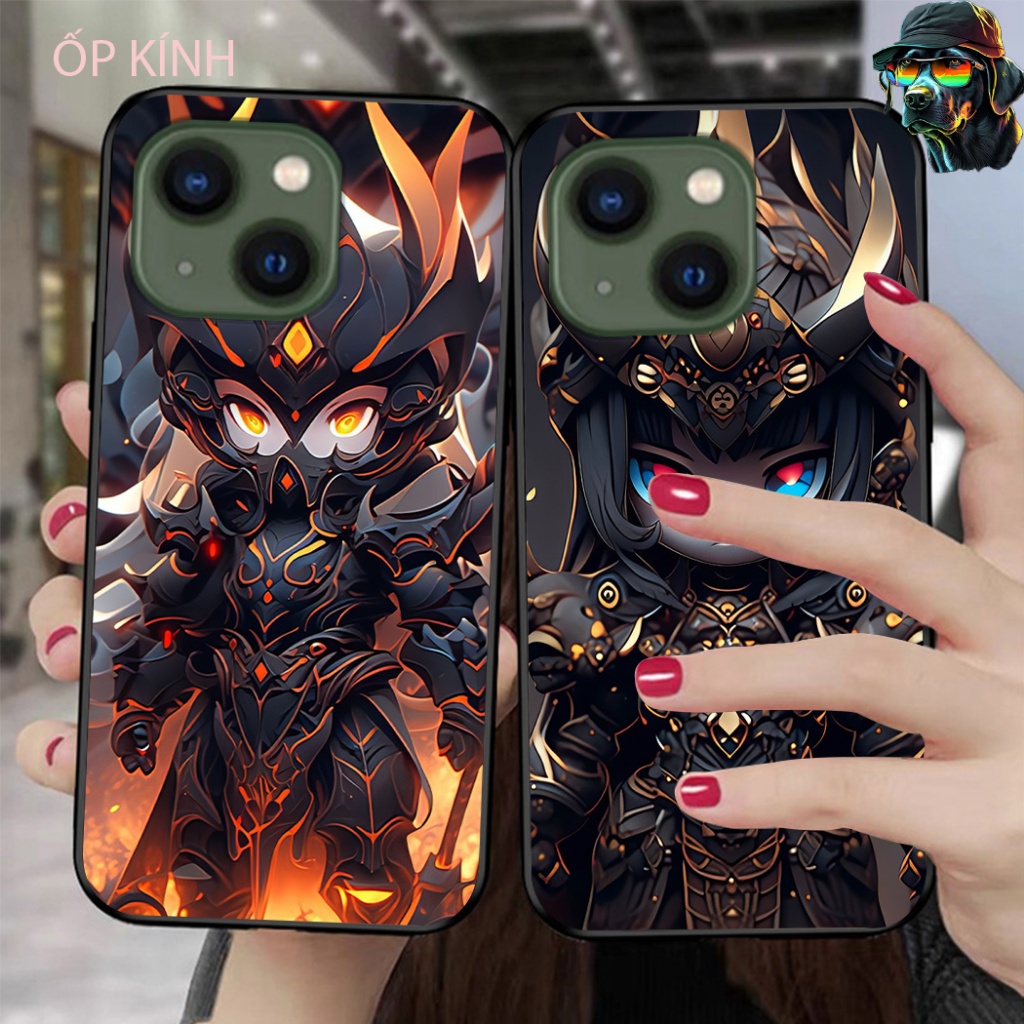 Ốp điện thoại mặt kính iphone 13 / ip 13 mini / ip 13 pro / ip13 pro max bộ ốp ngầu vip mạnh mẽ ...