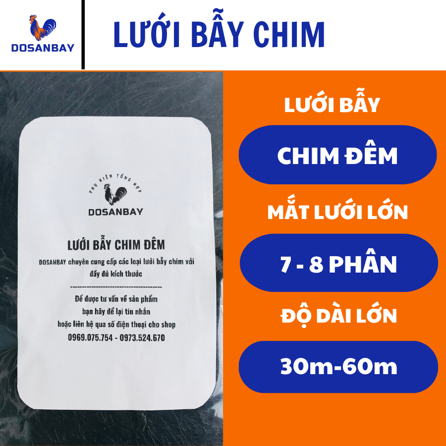Lưới bẫy chim đêm cuốc,cò,gà đồng mắt lưới 7 phân 8 phân cao 8 mét,chất lưới tàng hình thái lan ...