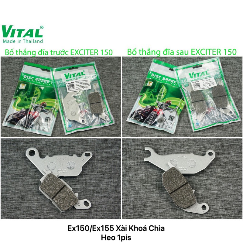Bố thắng đĩa Exciter 150,/Exciter 155,/Ex150/Ex155 >> hiệu VITAL - má ...