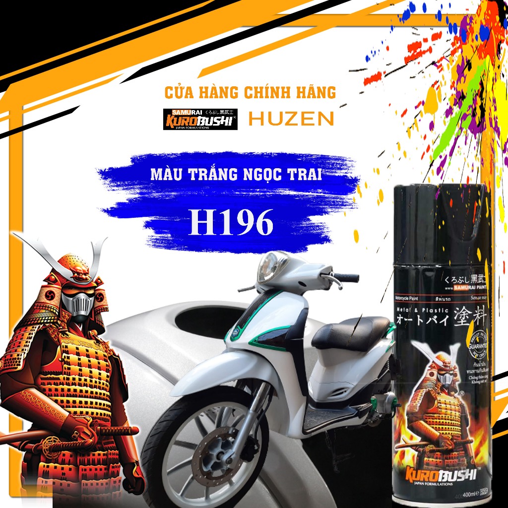 Sơn Samurai màu H196 trắng ánh kim cực đẹp công thức nhật bản chống rạn ...