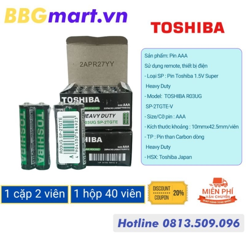 Pin Toshiba R03UG SP-2TGTE Pin AAA 3A 1.5v | Shopee Việt Nam