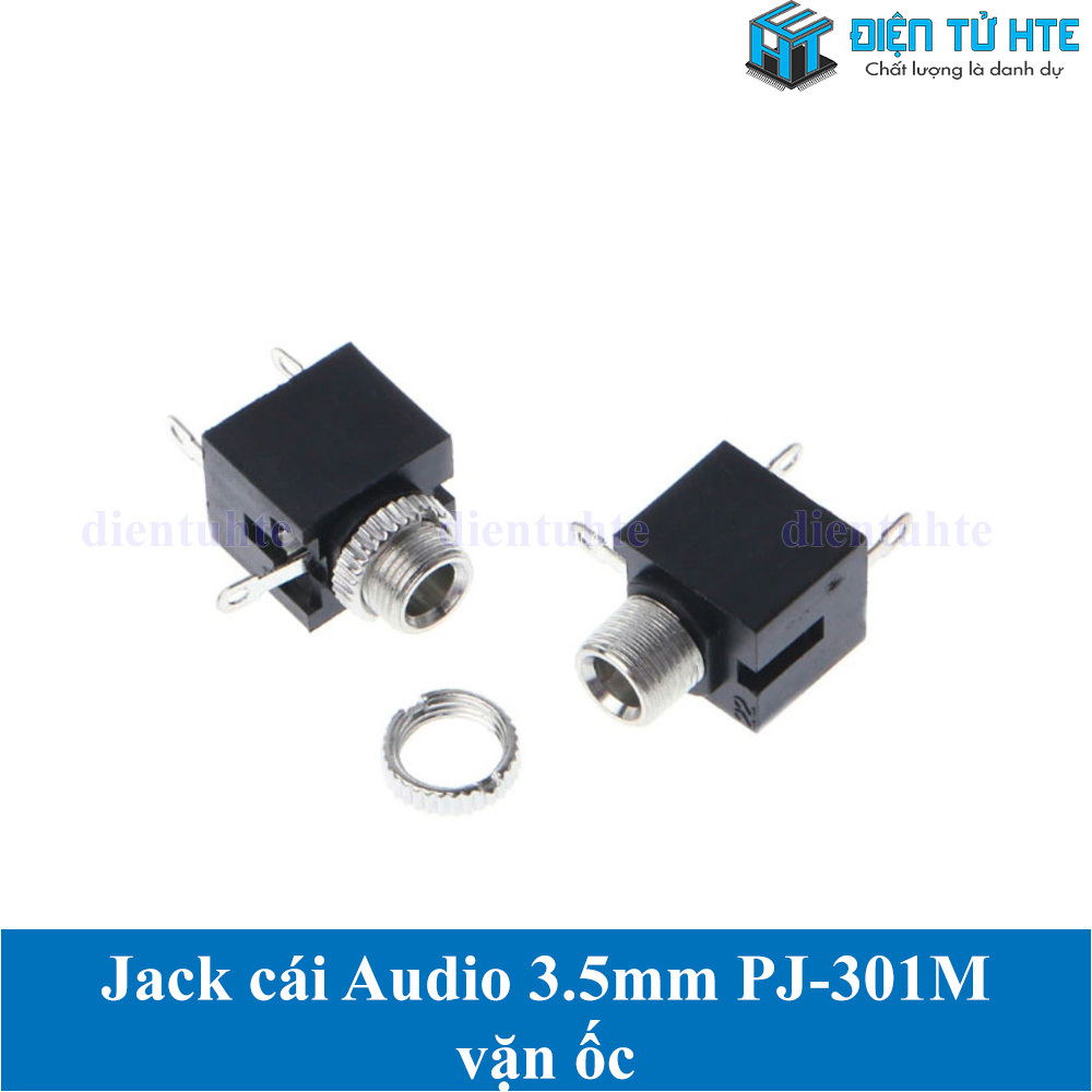 Bộ 5 cái Jack cái Audio 3.5mm PJ-301 PJ-301M loại vặn ốc | Shopee Việt Nam