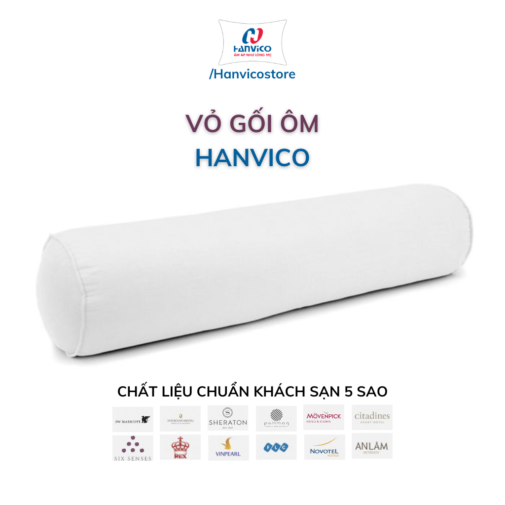 Vỏ gối ôm trắng Cotton cao cấp khách sạn HANVICO | Shopee Việt Nam
