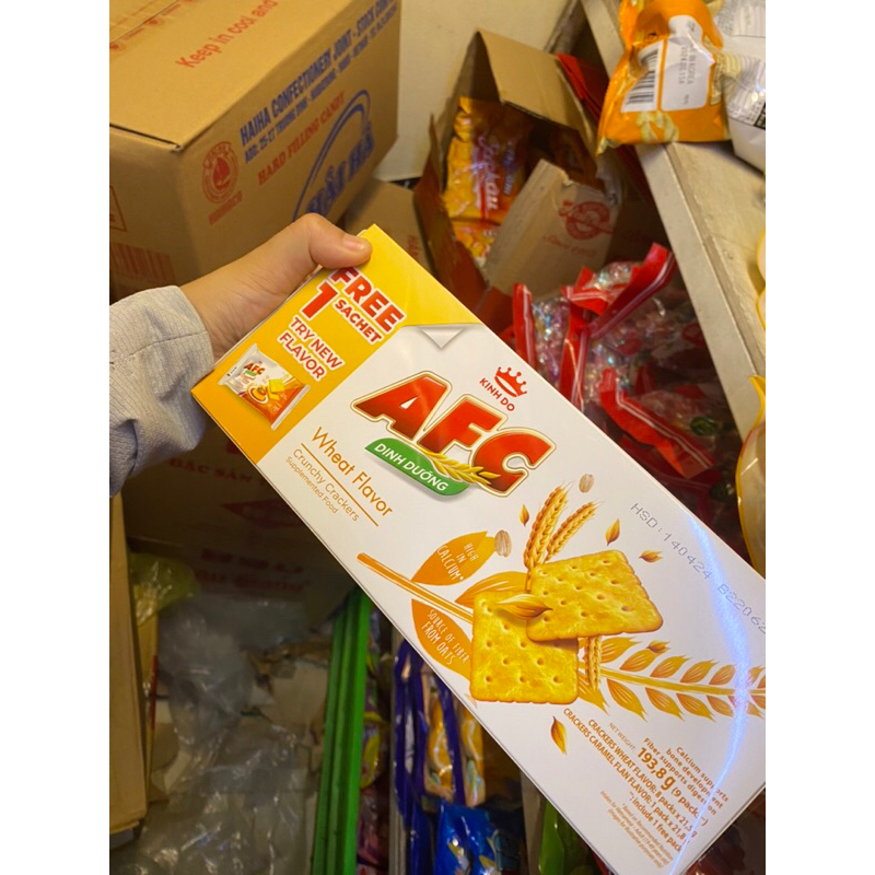Bánh quy AFC vị rau và vị lúa mì 8 gói (172g) | Shopee Việt Nam