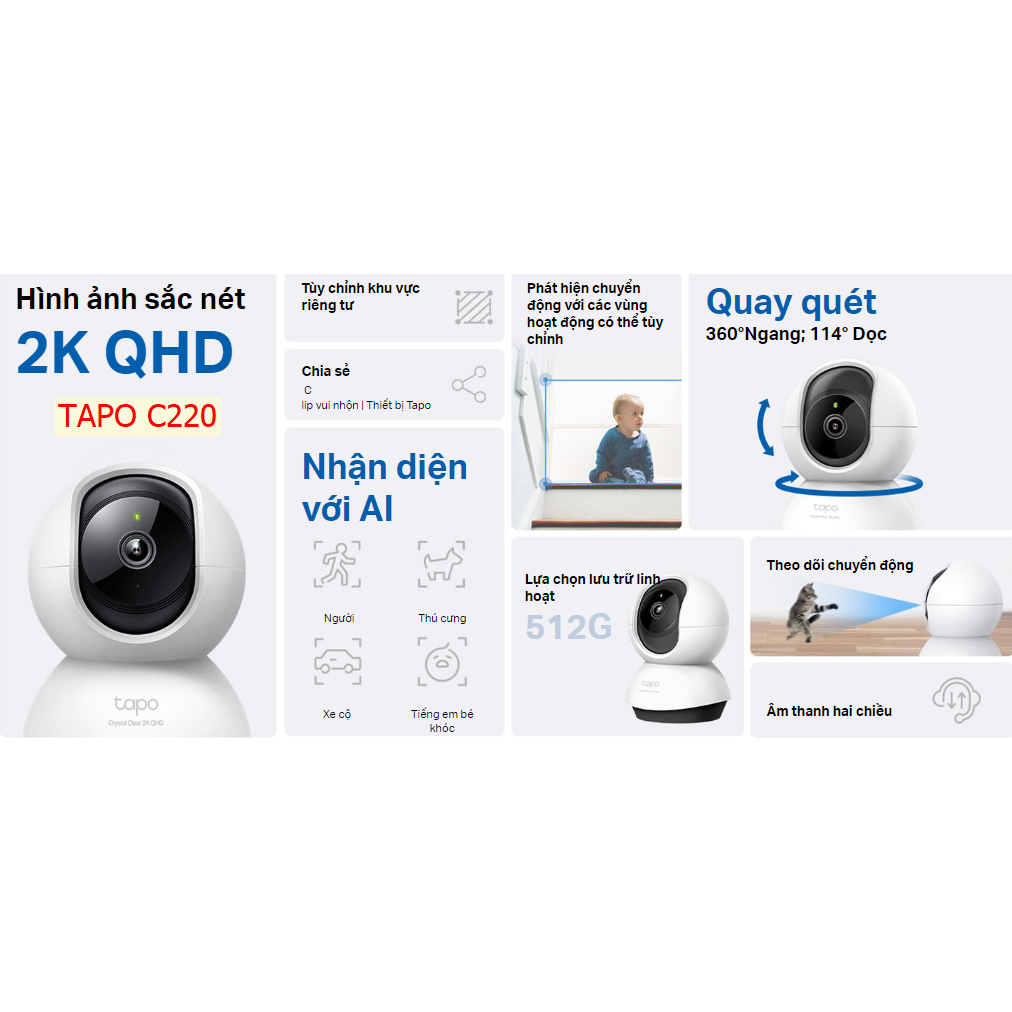 Camera Wifi TP-Link Tapo C210 3MP | C200 2MP | C220 4MP | TC71 3MP ...