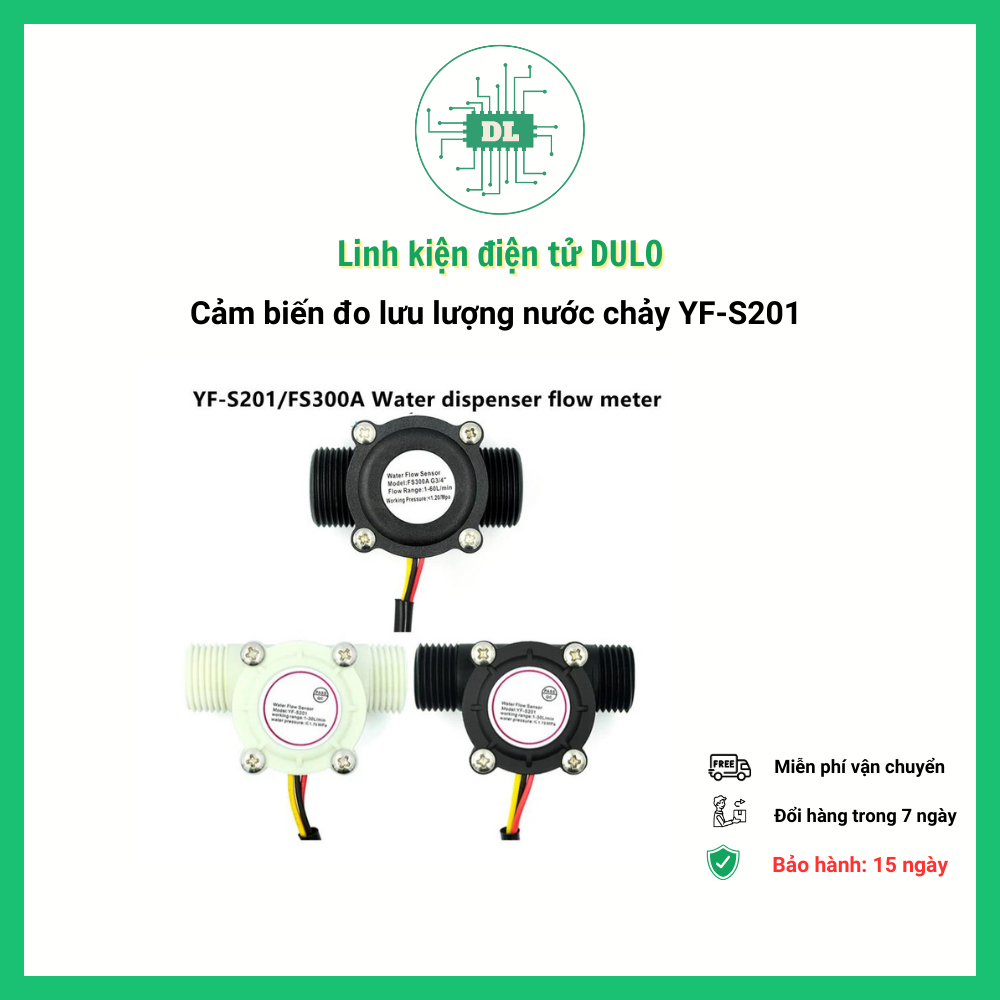 Cảm biến đo lưu lượng nước chảy S201 - Module arduino | Shopee Việt Nam