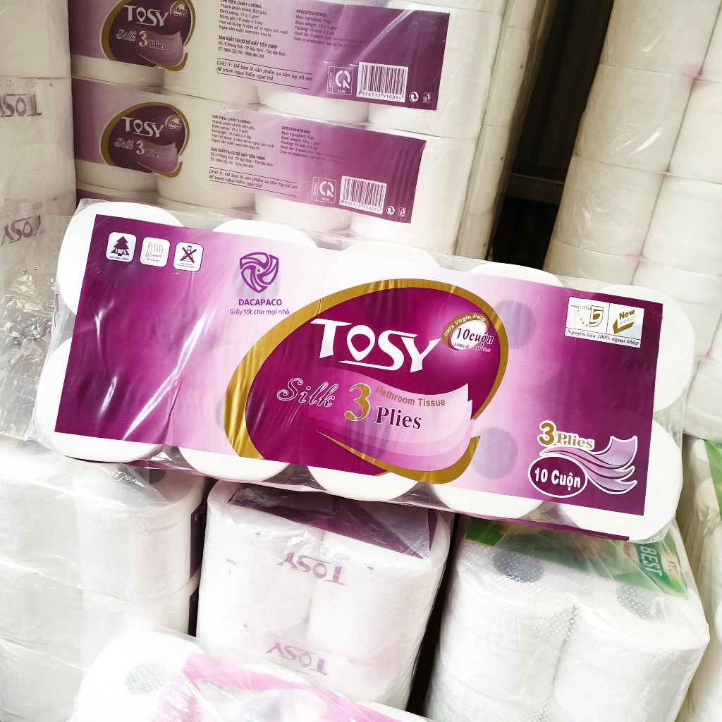 Giấy vệ sinh Tosy cao cấp tím và xanh | Shopee Việt Nam