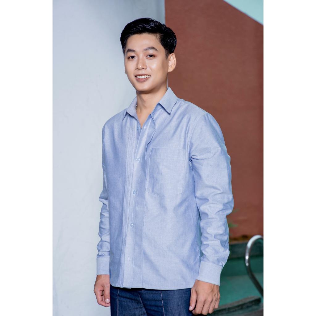 Áo Sơ Mi Nam Tay Dài Trương Thanh Long MA02 Dằn Ply Thân Tạo Điểm Nhấn | Shopee Việt Nam