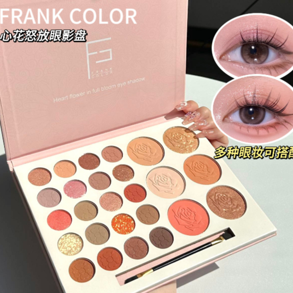 Bảng mắt 26 Ô Frank Color - HEART FLOWER Tone Hồng Cam Tặng kèm cọ ...