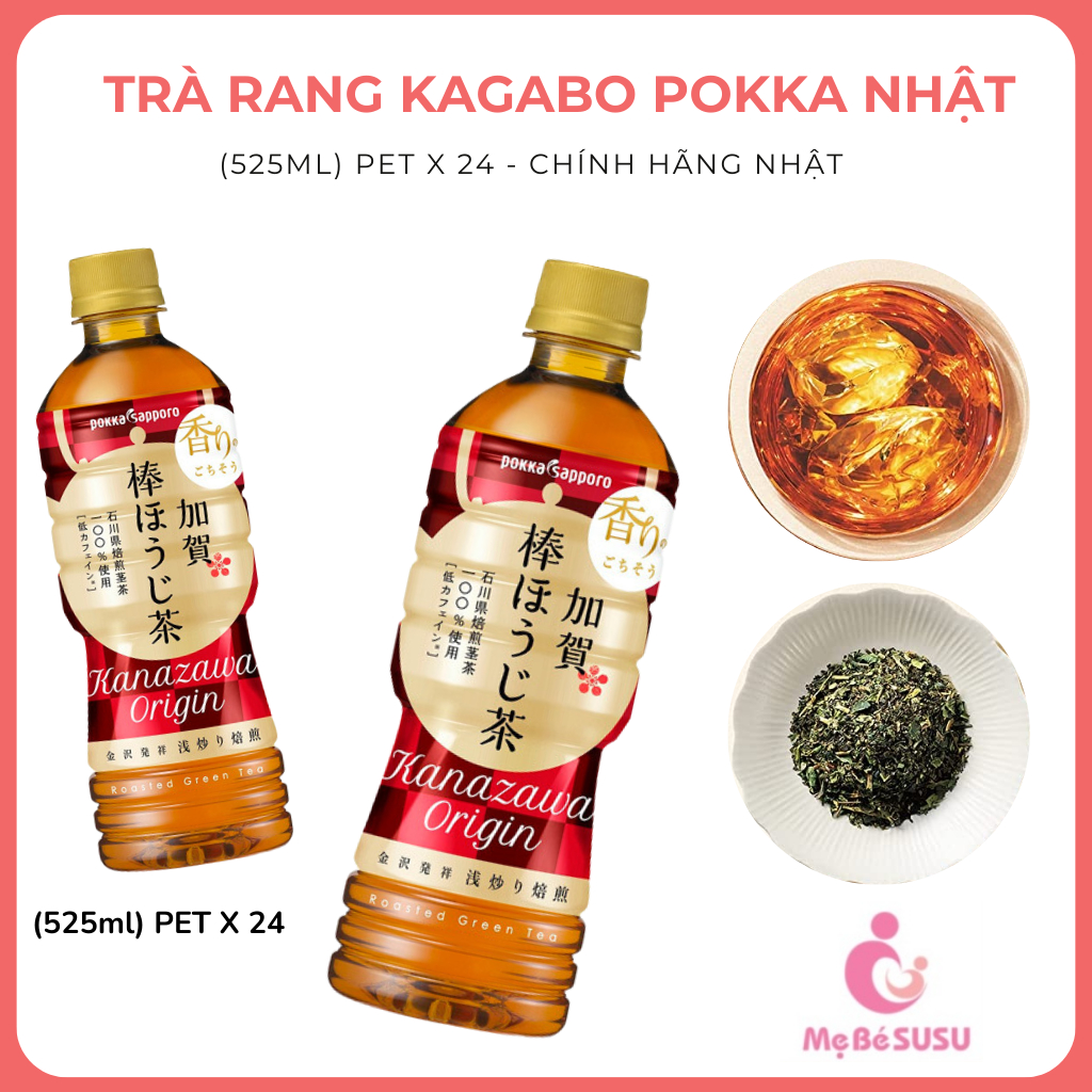 Nước uống trà rang Kagabo Pokka Sapporo 525ml nhật bản [25/5/2024] | Shopee Việt Nam