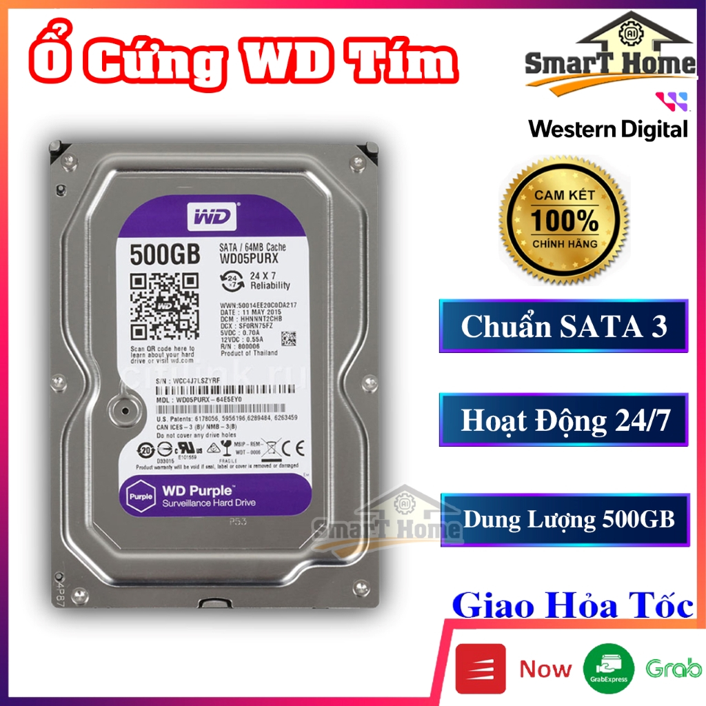 Ổ Cứng HDD 500GB WD Tím Chuẩn Cắm SATA 3 - Ổ Cứng WD Tím 500GB Chính ...