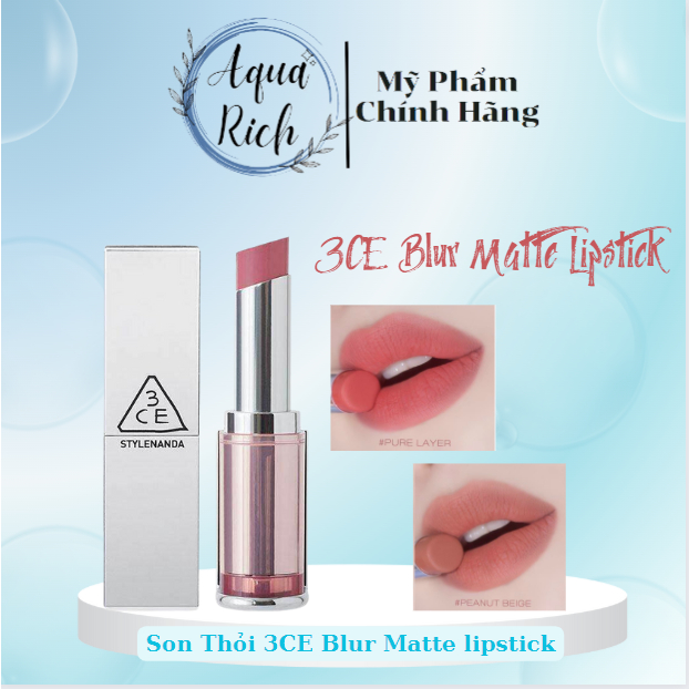 Son Thỏi Lì 3CE Blur Matte Lipstick [Rosiness - Mauve Drizzle - Misty ...