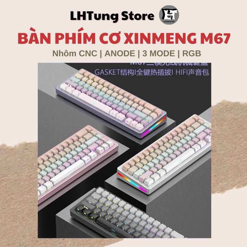 Bàn phím cơ XinMeng - M67 3 Mode (Mạch xuôi / Nhôm CNC / Gasket Mount / Hotswap / RGB) | Shopee ...