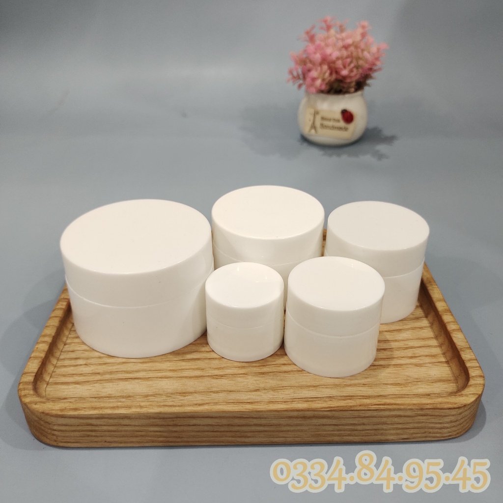 Hũ nhựa chất liệu PP đựng kem face ĐEN / TRẮNG / HỒNG TRƠN 5g 10g 20g 30g 50g có nắp lót - Hủ lọ ...