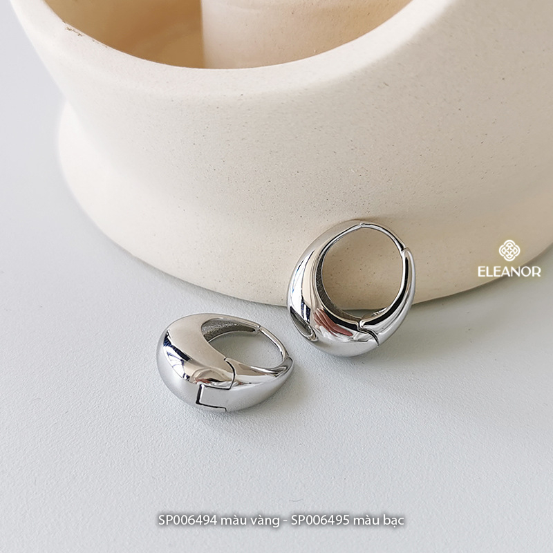 Bông tai nữ tròn chuôi bạc 925 Eleanor Accessories basic khuyên tròn ...