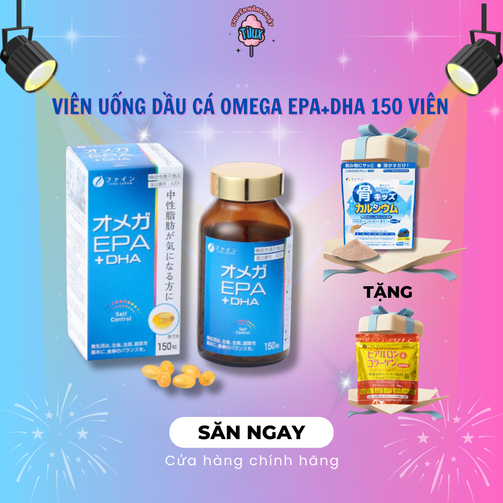 VIÊN UỐNG DẦU CÁ OMEGA EPA+DHA FINE JAPAN - (150 VIÊN) | Shopee Việt Nam