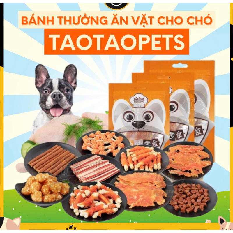 Snack ăn vặt cho chó thịt gà sấy khô, thịt gà quấn xương sữa , bò viên ...
