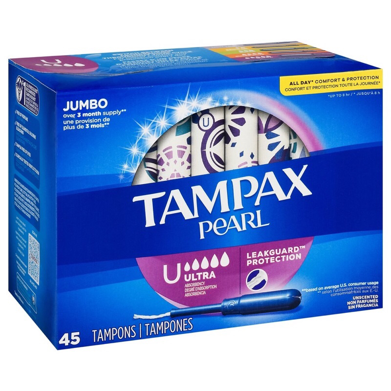 (Thanh lý Hộp Móp )Băng vệ sinh dạng ống Tampons Tampax Pearl Regular ...