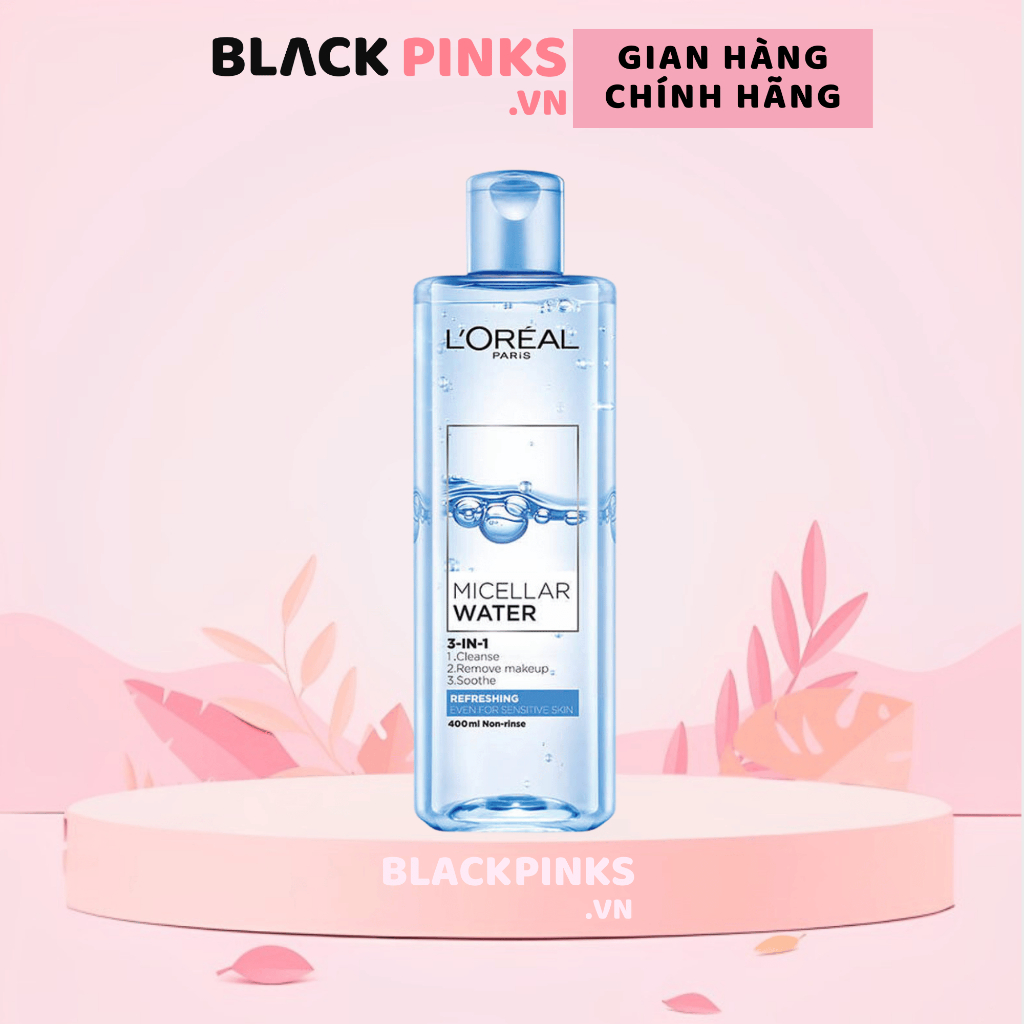 Nước tẩy trang L'Oreal tươi mát cho da dầu, hỗn hợp 400ml ((Micellar Water 3-in-1 Refreshing ...
