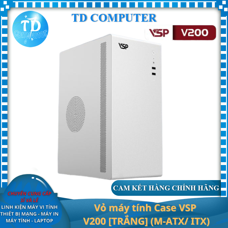 Vỏ máy tính Case VSP V200 [TRẮNG] (M-ATX/ ITX) - Hàng chính hãng VSP phân phối | Shopee Việt Nam
