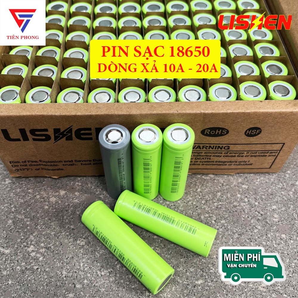 Pin sạc 18650 LISHEN 3.7V 2600mah , Dòng xả 20A , Nội trở siêu thấp ...