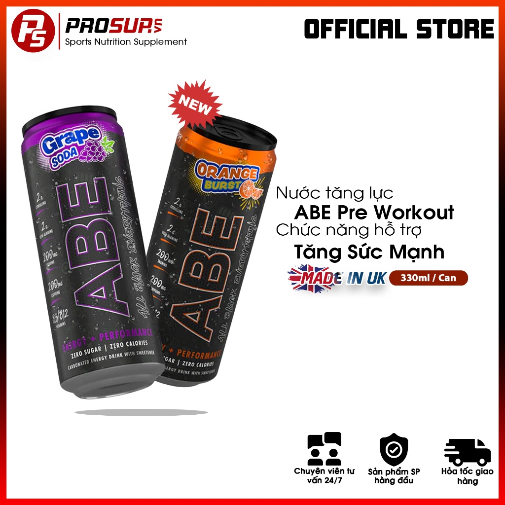 Lon nước tăng lực ABE ENERGY + PERFORMANCE PRE WORKOUT 330ml - Applied ...