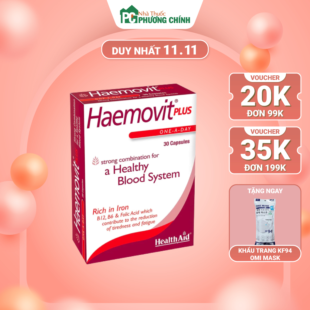 Viên Uống Bổ Sung Sắt Cho Bà Bầu HealthAid Haemovit Plus - Phòng Ngừa ...