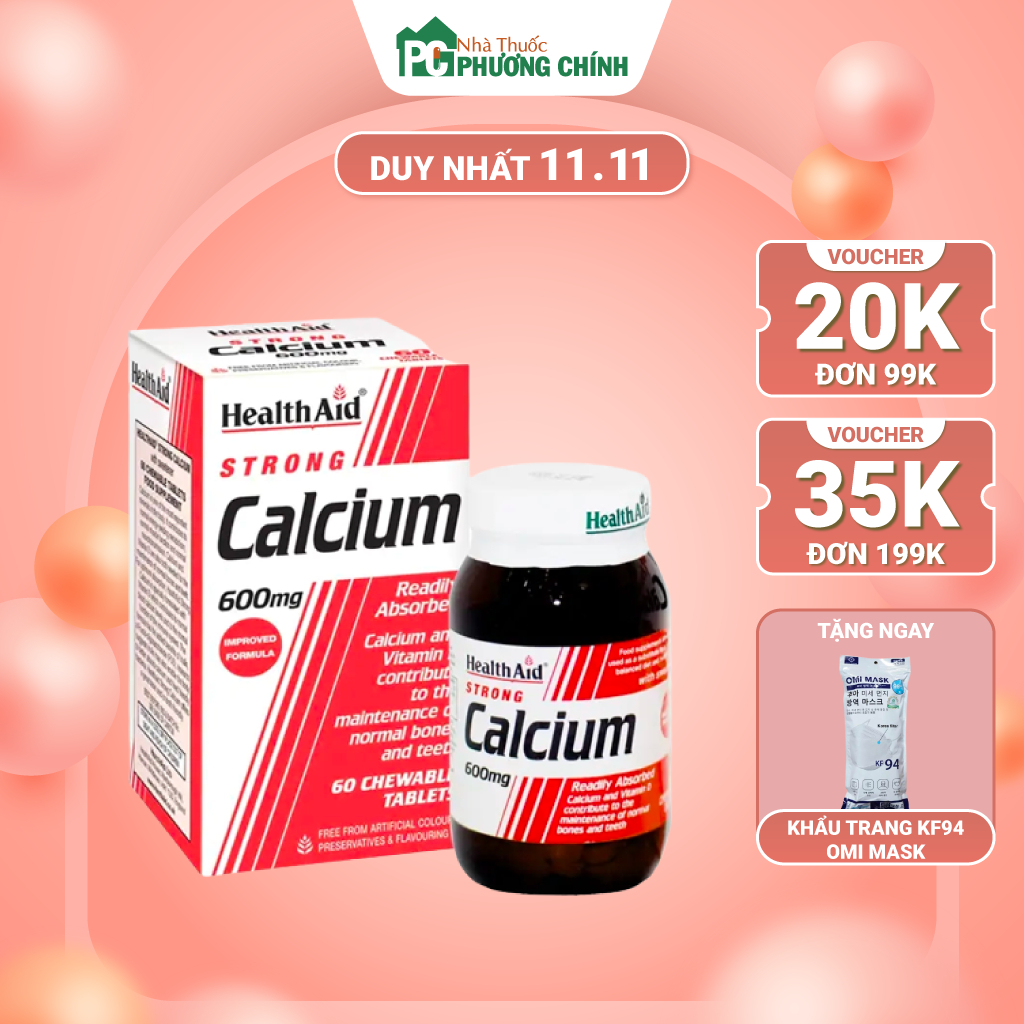 Viên Uống Bổ Sung Canxi HealthAid Calcium 600mg - Giúp Tăng Chiều Cao ...