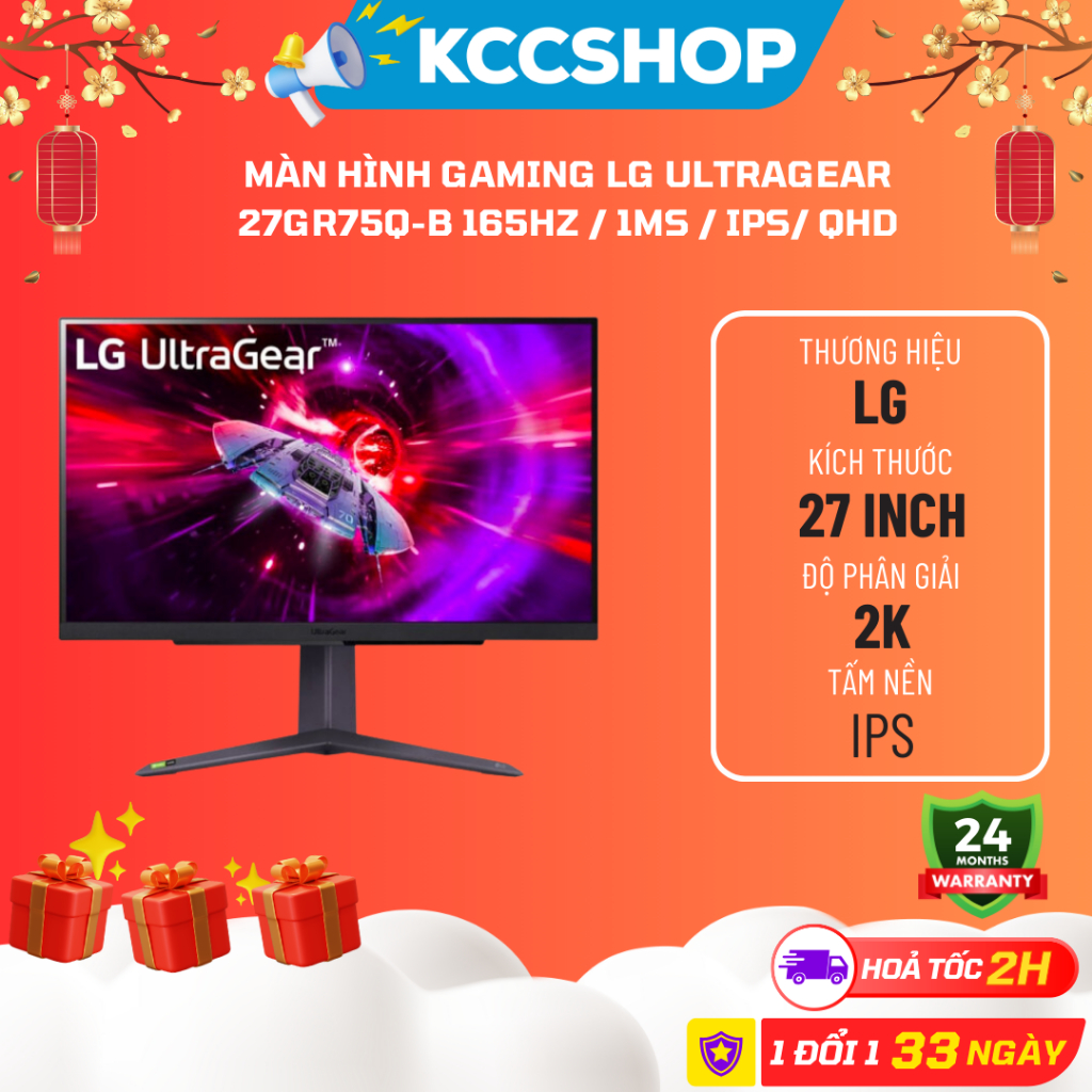 Màn Hình Gaming LG UltraGear 27GR75Q-B 165Hz / 1ms / IPS/ QHD - Bảo Hành CHính Hãng 24 Tháng ...