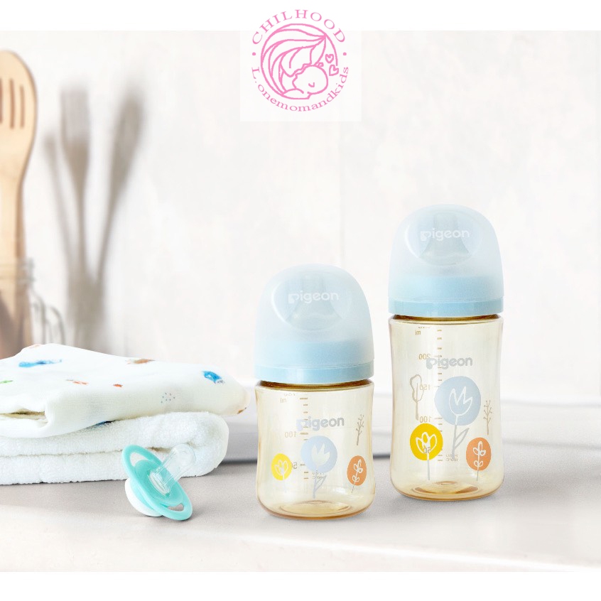 Bình sữa Pigeon PPSU Plus thế hệ III phiên bản Nhật hình Hoa 160ml/240ml | Shopee Việt Nam
