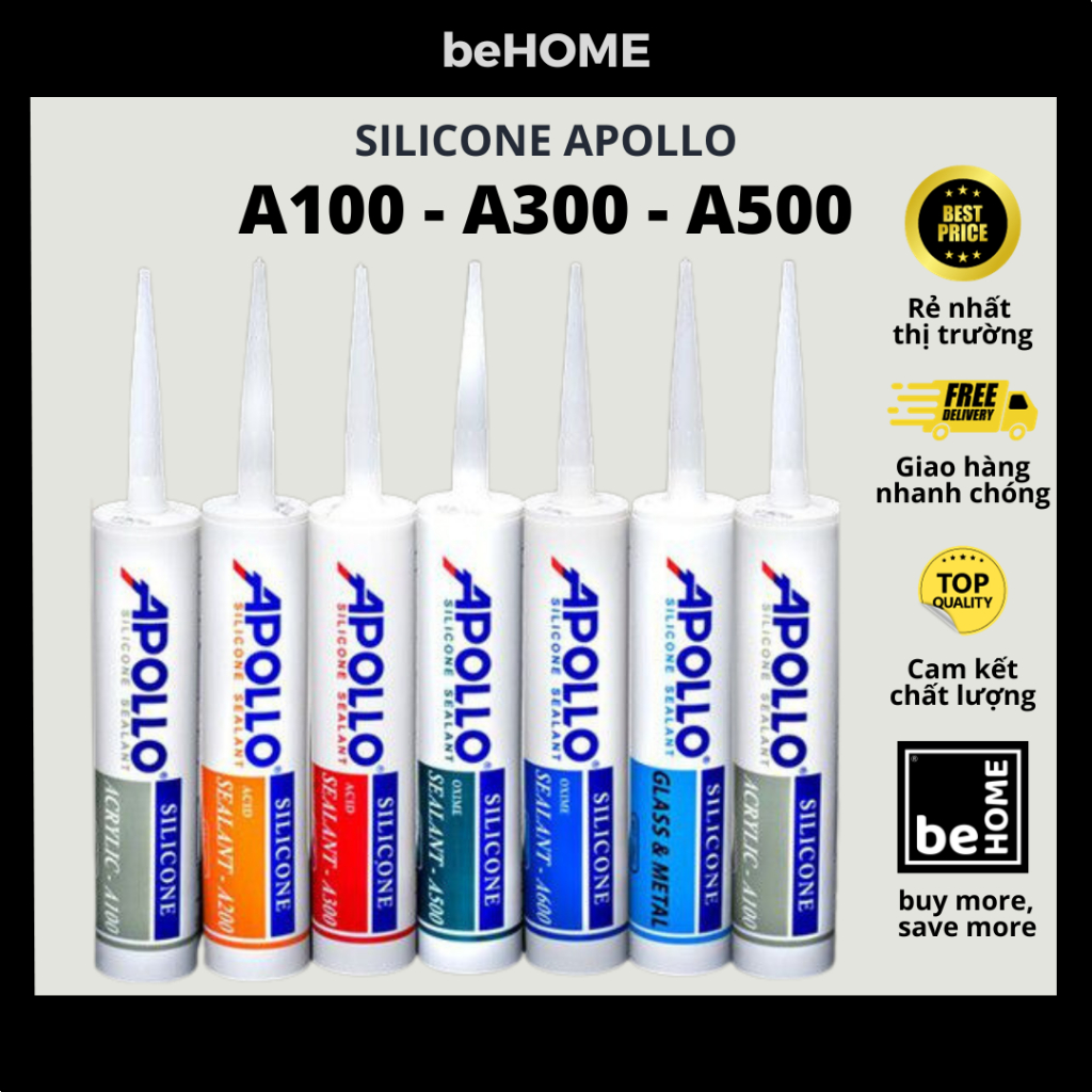 KEO SILICONE Apollo Chính Hãng A100, A300, A500 đủ các màu | Shopee ...
