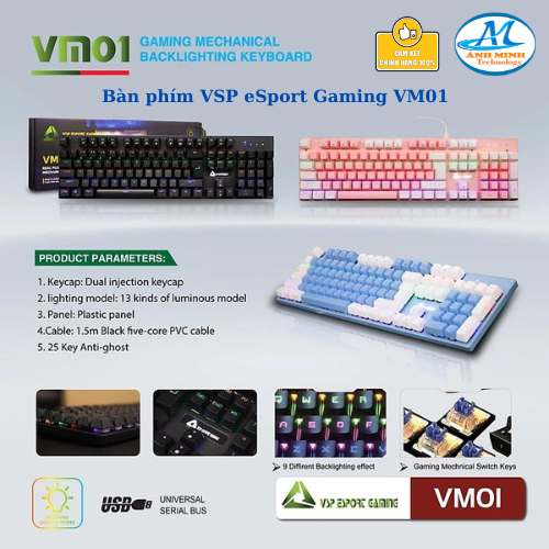 Bàn phím VSP eSport Gaming VM01 - Hàng chính hãng | Shopee Việt Nam