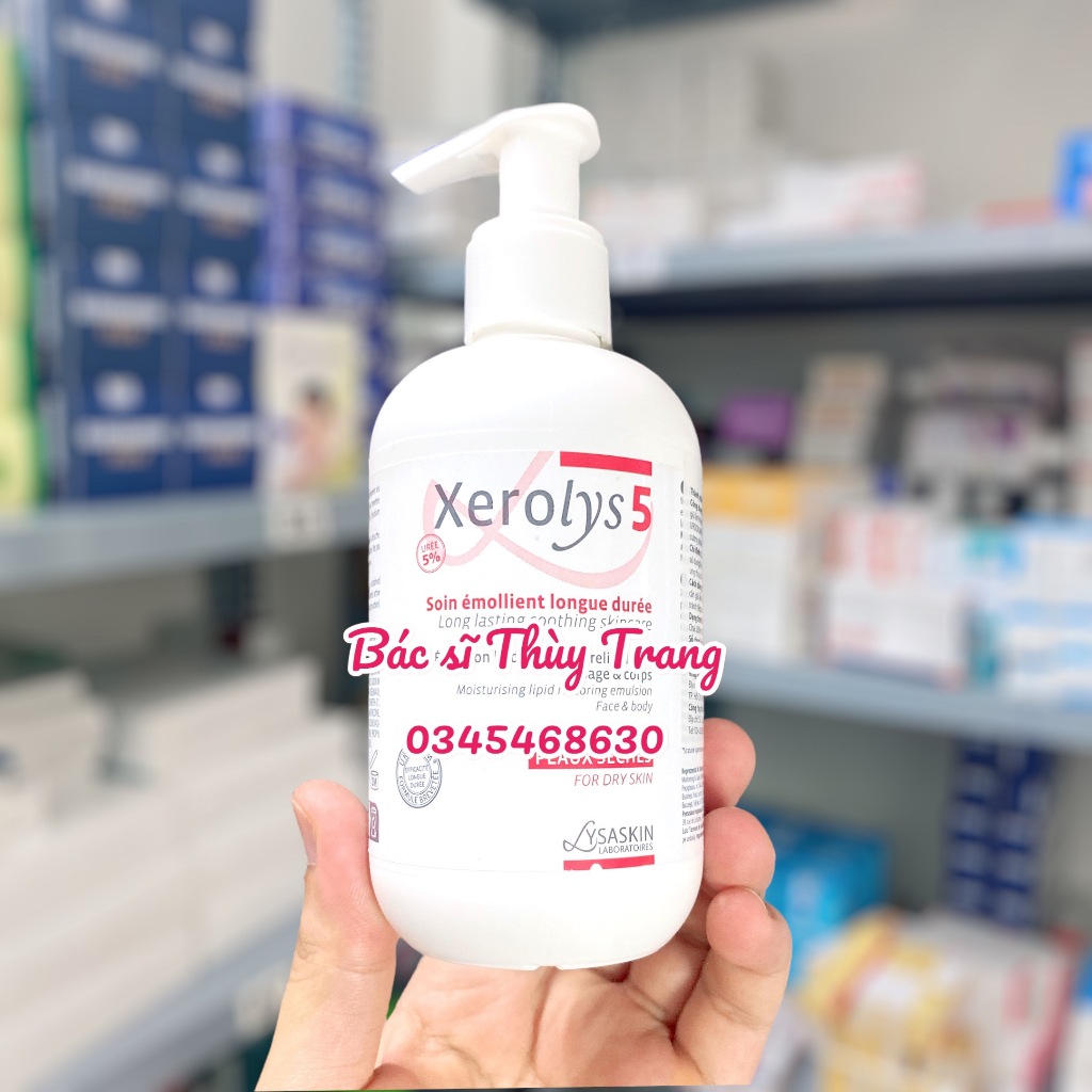 Kem dưỡng ẩm cho da khô, Vda cơ địa LYSASKIN Xerolys 5 Soin Emollient ...