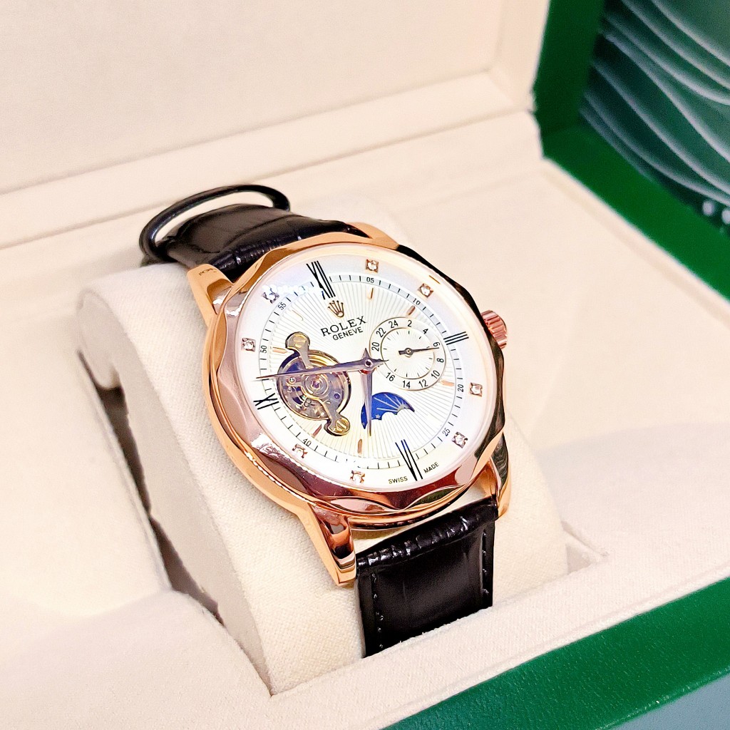 [Máy Cơ Automatic ] Đồng hồ RoLex Cơ Sun Moon 2 Màu Chạy Full Kim (Bảo ...