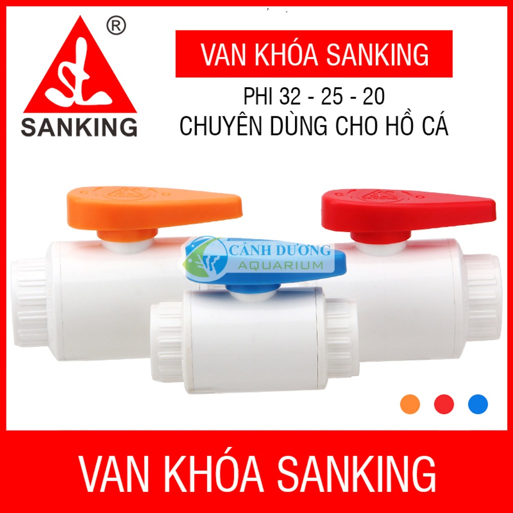 Van khóa SANKING màu trắng tay vặn Đỏ, Xanh, Cam Phi 20-25-32-40 cho hồ cá | Shopee Việt Nam