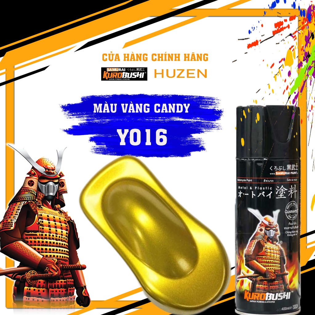 Sơn Samurai Y016 màu Vàng Candy cực đẹp công thức nhật bản chống rạn ...
